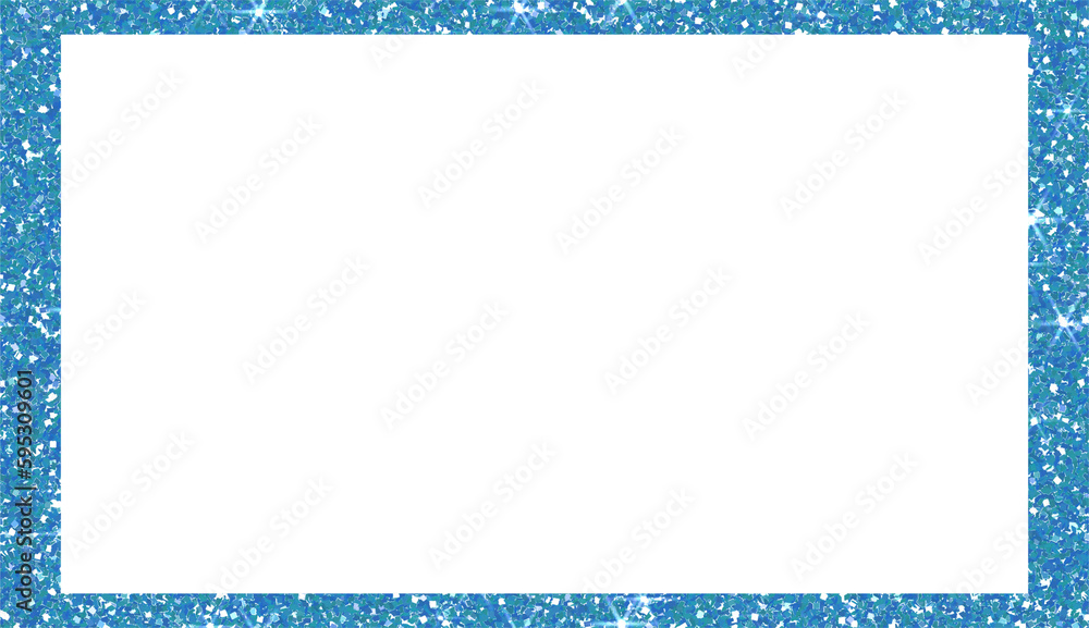 Blue frame glitter on transparent background. Rectangle element .Design ...