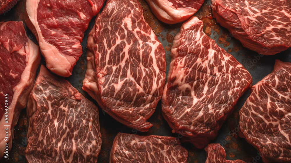 Japanese Wagyu A5 beef with high-marbled Background texture. Kobe wagyu ...