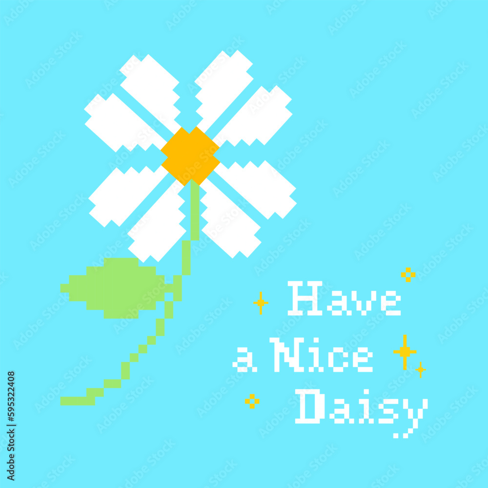 daisy flowers pixel art, have a nice daisy adorable pixel art Stock ...