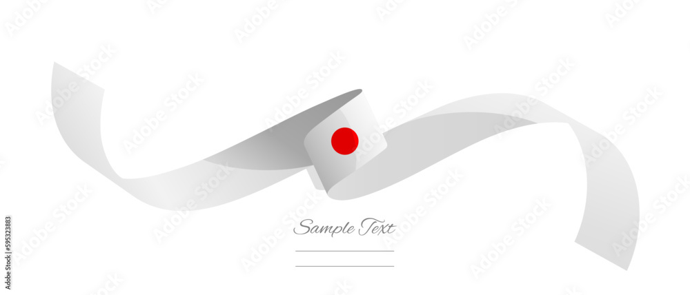 Japanese flag ribbon vector illustration. Japan flag ribbon on abstract ...