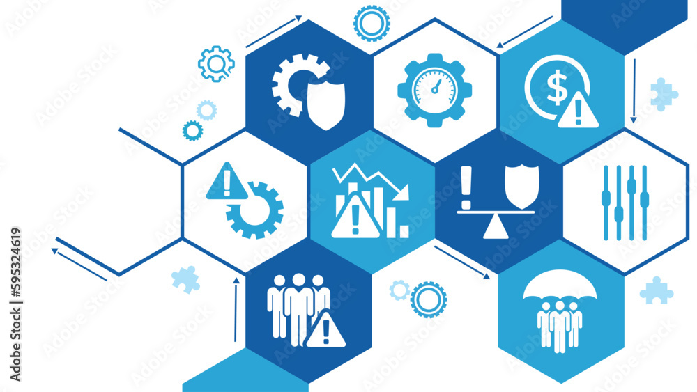 Risk management vector illustration. Concept with icons related to risk ...