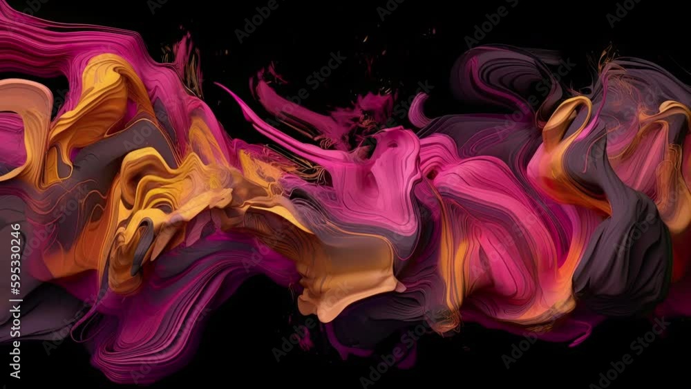 Abstract pink smoke with fluid art video background, slow motion of a ...