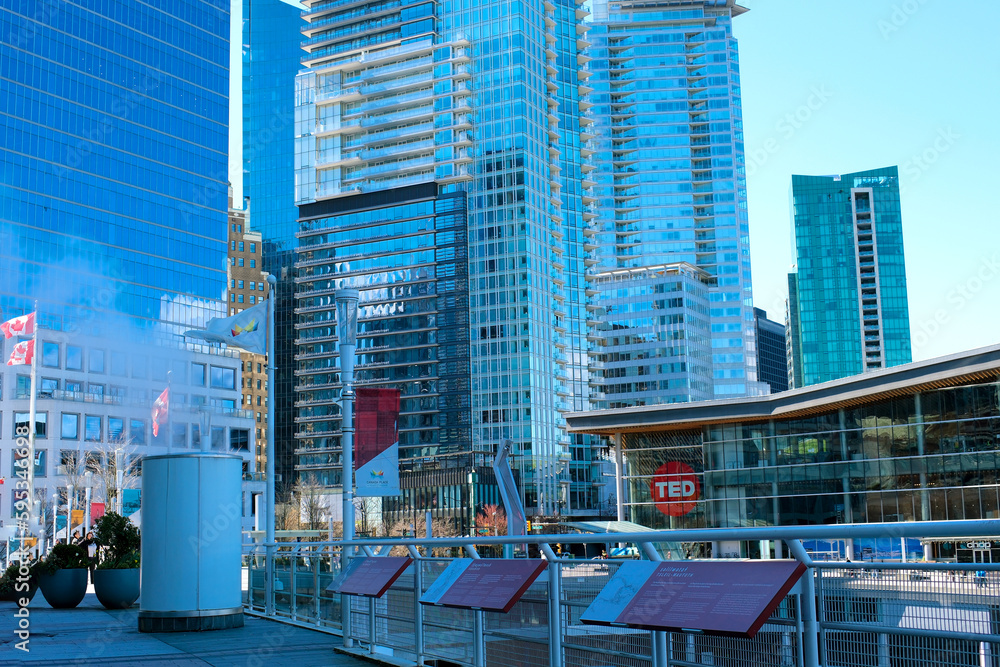Vancouver city center Waterfront office buildings Canada Place Pacific ...