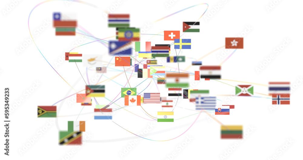 World map with all states and their flags,3d render Stock Illustration ...