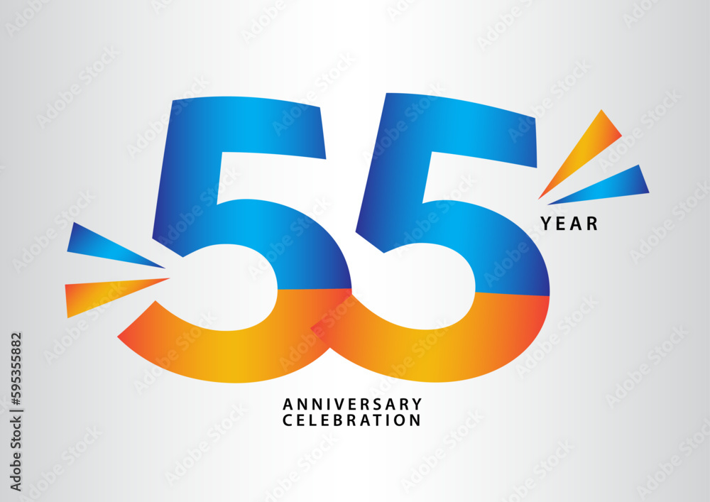 55 year anniversary celebration logotype vector, 55 number design, 55th ...
