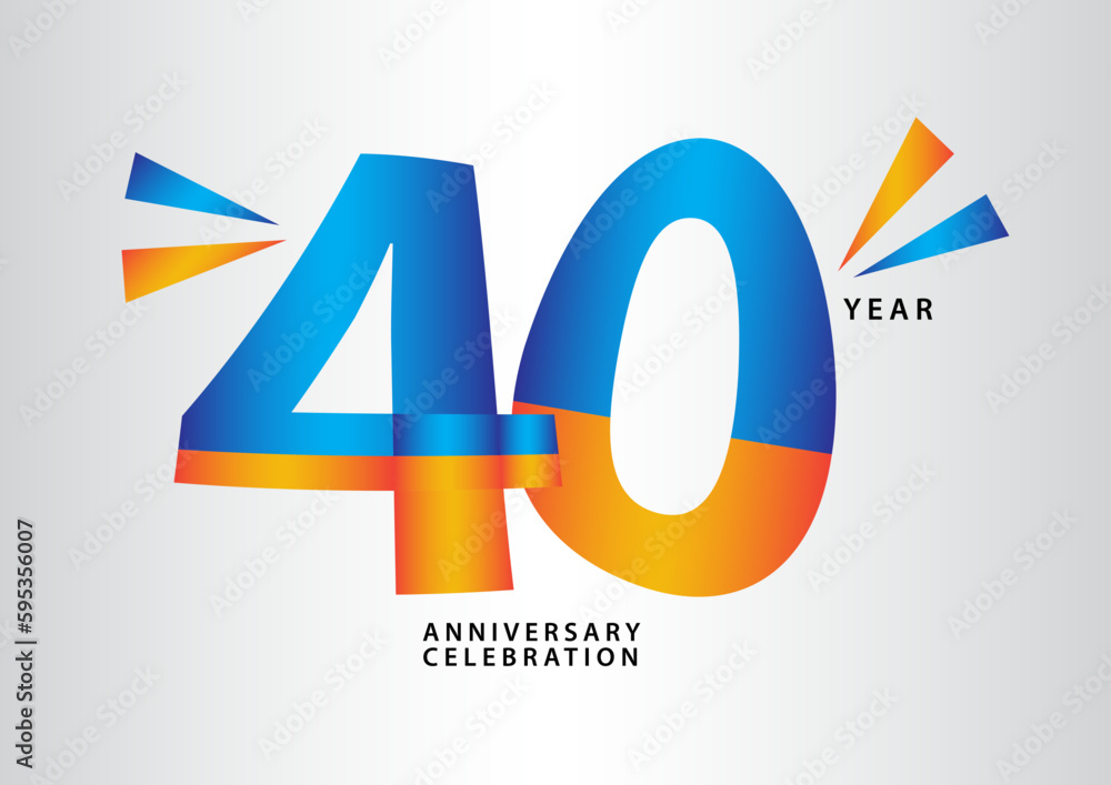 40 year anniversary celebration logotype vector, 40 number design, 40th ...