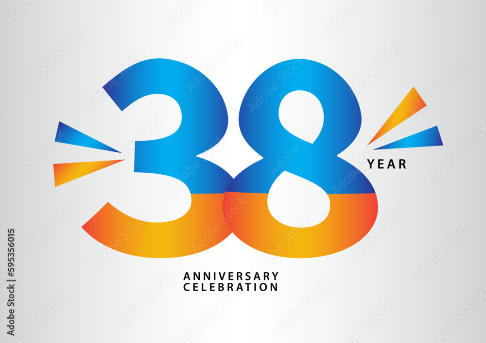 Vetor de 38 year anniversary celebration logotype vector, 38 number ...