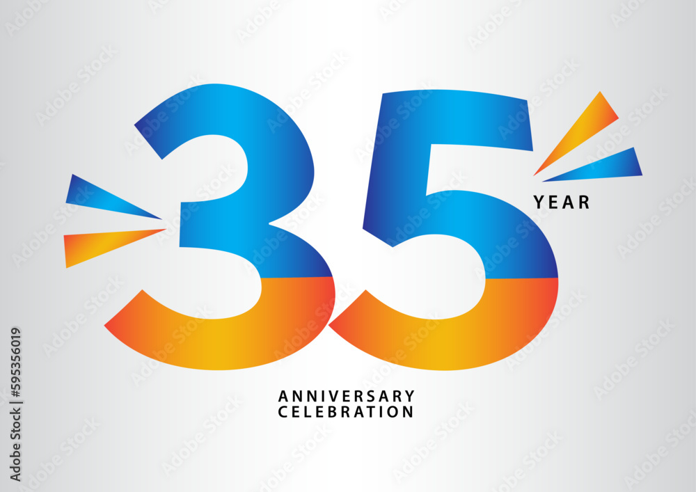 35 year anniversary celebration logotype vector, 35 number design, 35th ...