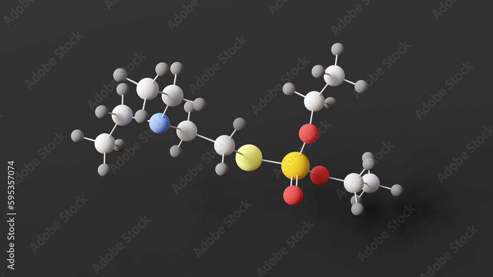 vg (nerve agent) molecule, molecular structure, amiton, ball and stick ...
