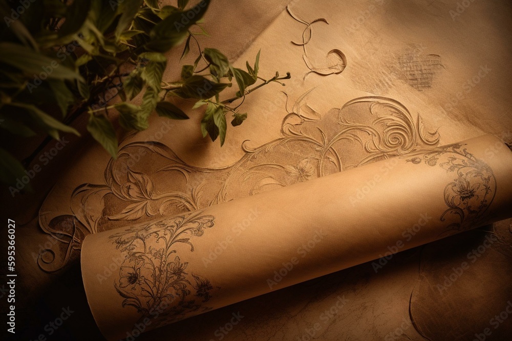 Aged vintage paper featuring light brown background, beige center ...