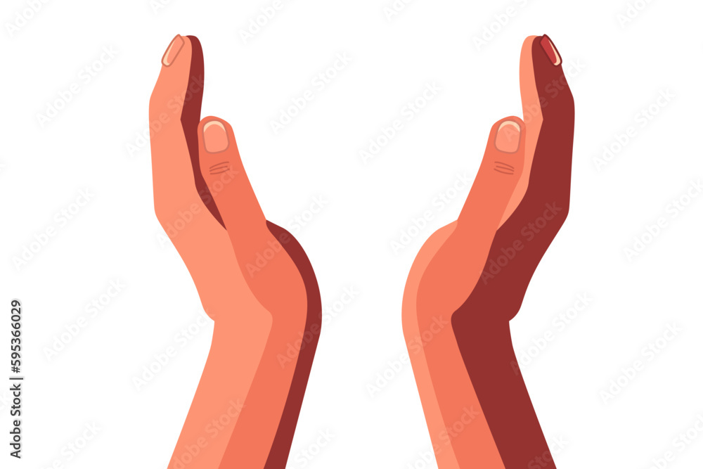 Flat design of the hand holding something. Vector illustration. Stock ...