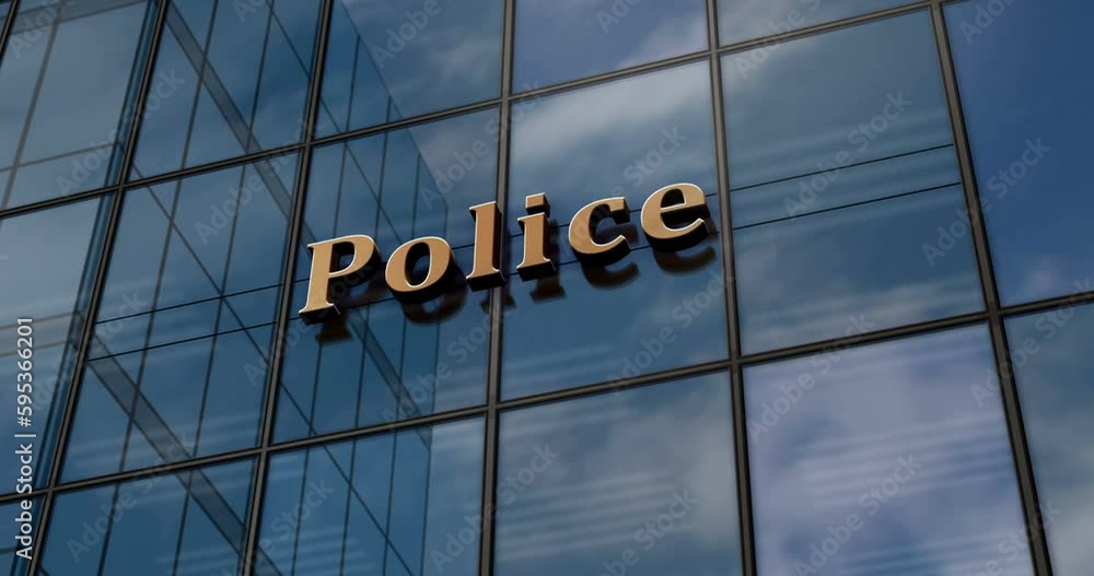 Police station glass building concept. Police department headquarters ...