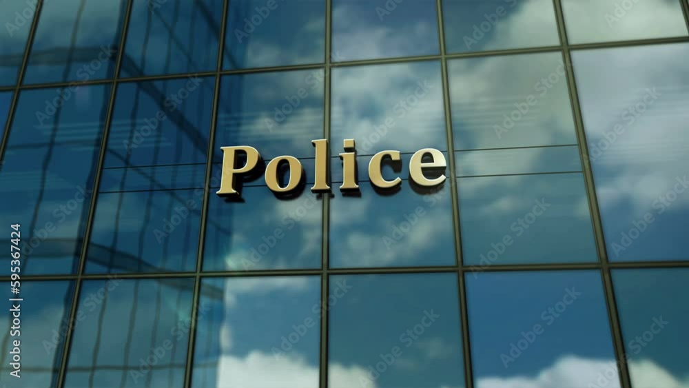 Police station glass building concept. Police department headquarters ...