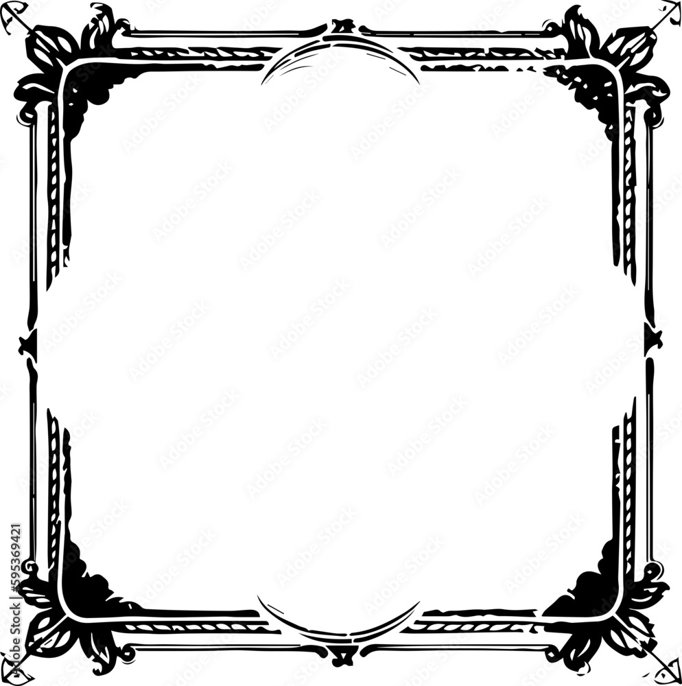Western Vintage Border Clip Art