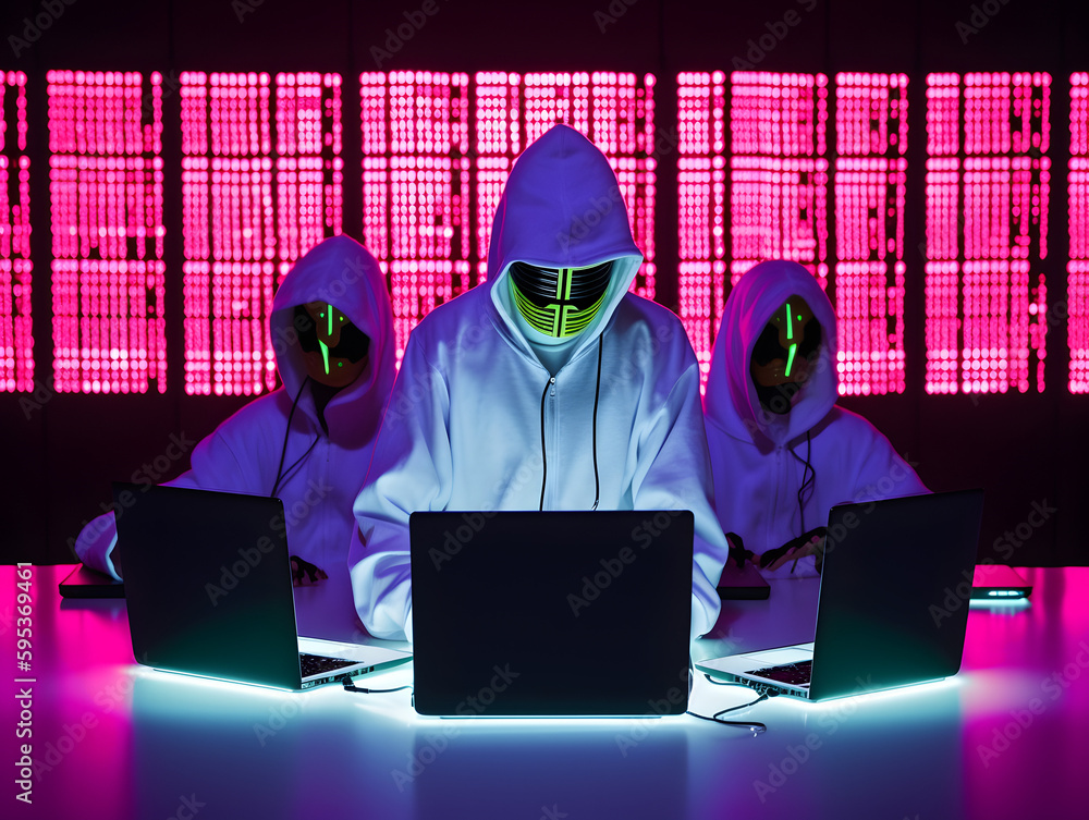 Modernized hacker with hoodie. Concept of hacker group, organization or ...