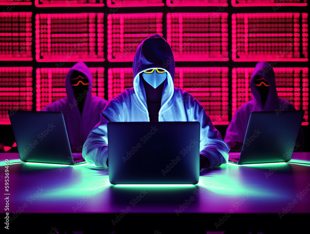 Modernized hacker with hoodie. Concept of hacker group, organization or ...