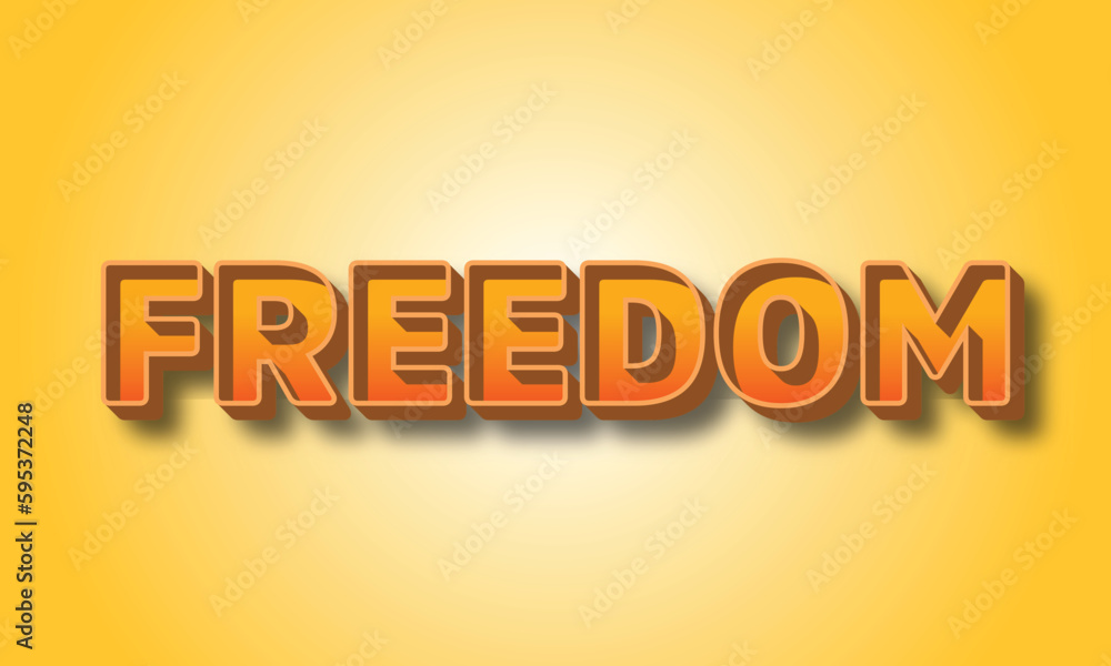 3d golden text with reflection, 3d text effect, freedom, word text ...
