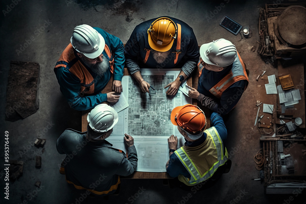 builders top view. house construction plan. Stock Illustration | Adobe ...