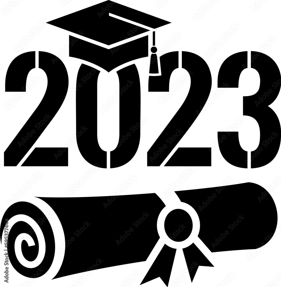 Graduation class 2023 vector sign Stock Vector | Adobe Stock
