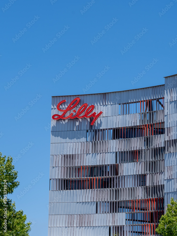 San Diego, California, USA - July 9, 2022: Lilly sign on the building ...