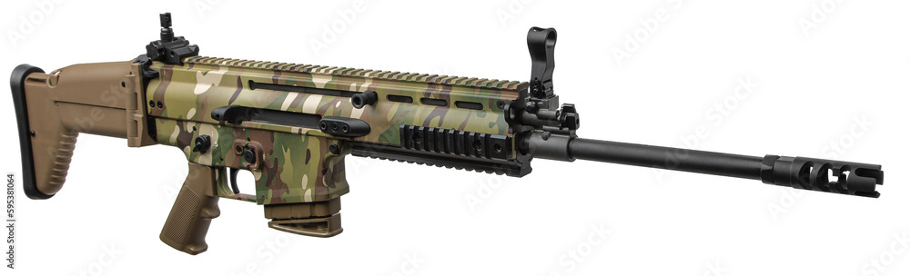 Modern automatic rifle isolated on white background. Weapons for police ...