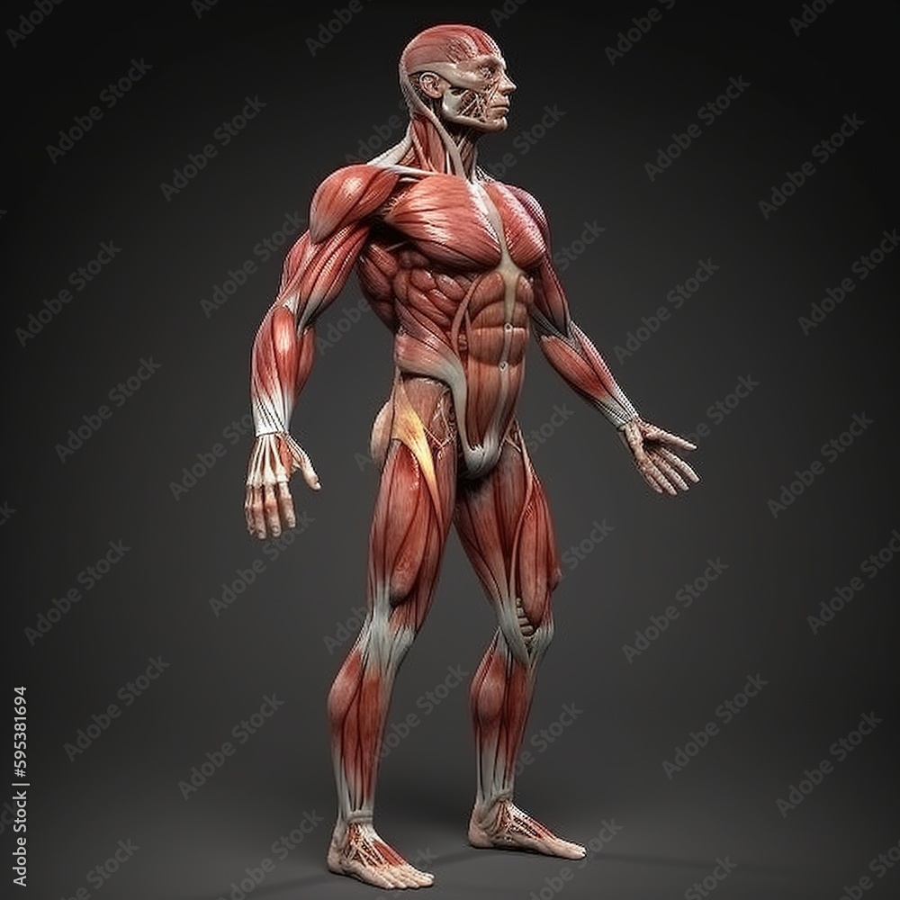 Male Muscular System Anatomy, human body. generative ai Stock ...