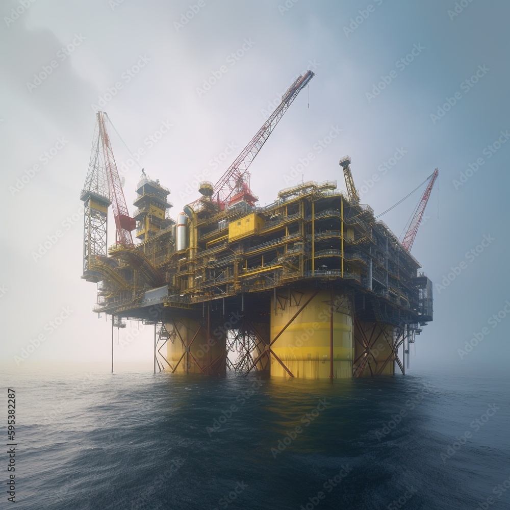 Raw gas was created by an oil and gas wellhead remote platform ...