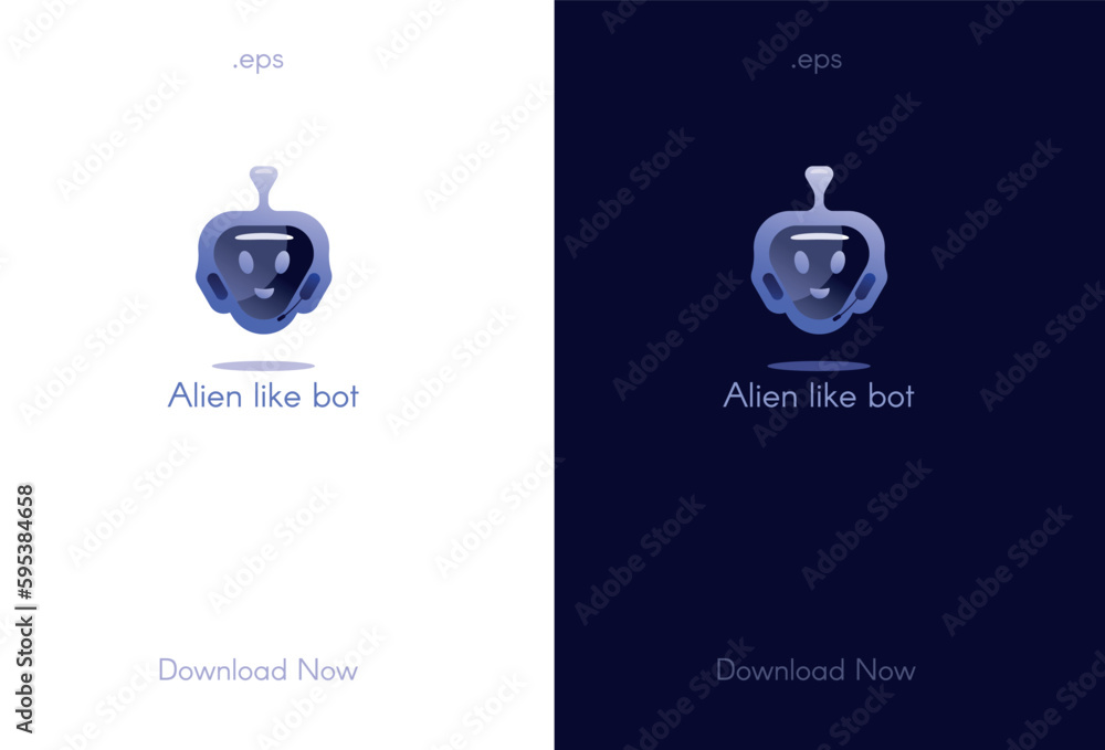 Next generation AI logos vector illustrations and chat bots. Stock ...