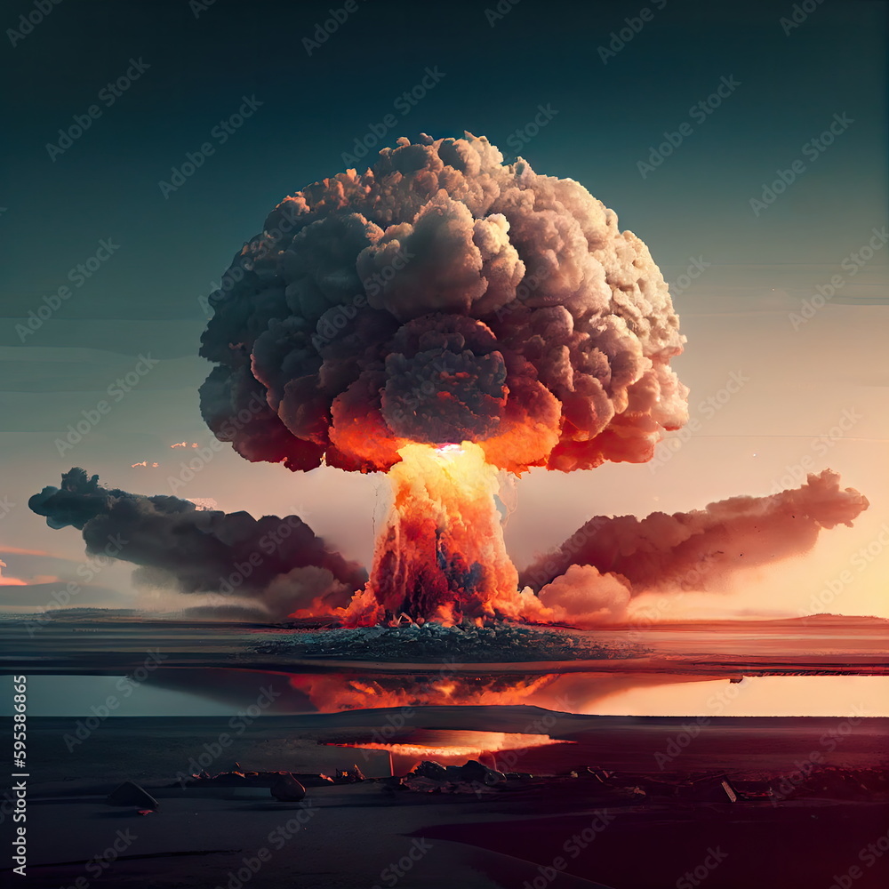 Nuclear Bomb Explosion, Nuclear Mushroom, Atomic Cloud, Abstract ...