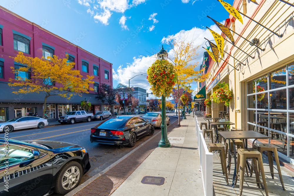 General view of the historic turn of the century Sherman Avenue in the ...