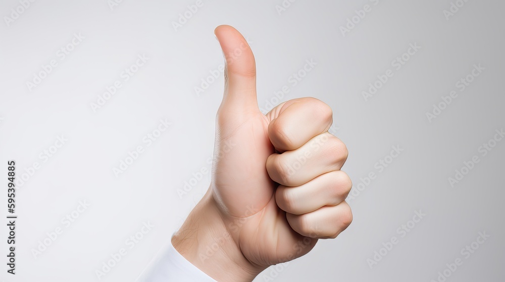 Hand giving thumb up as a sign of approval, positive gesture ...