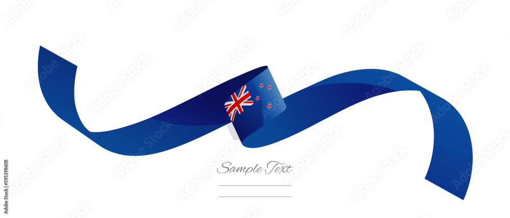 New Zealander flag ribbon vector illustration. New Zealand flag ribbon ...