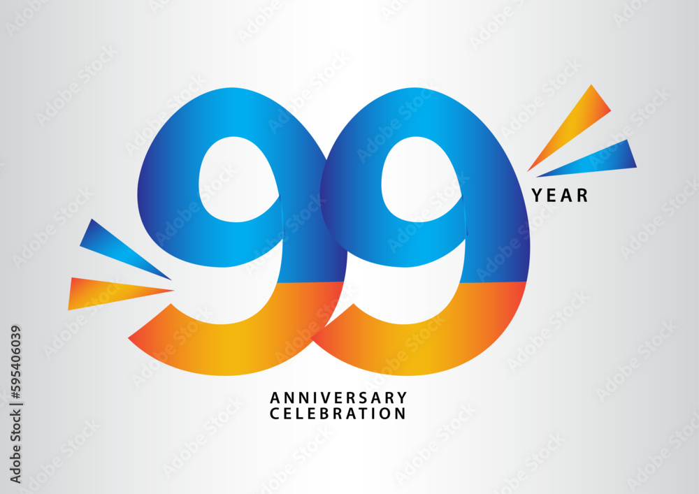 99 year anniversary celebration logotype vector, 99 number design, 99th ...