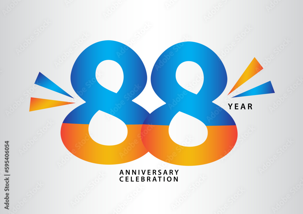 88 year anniversary celebration logotype vector, 88 number design, 88th ...