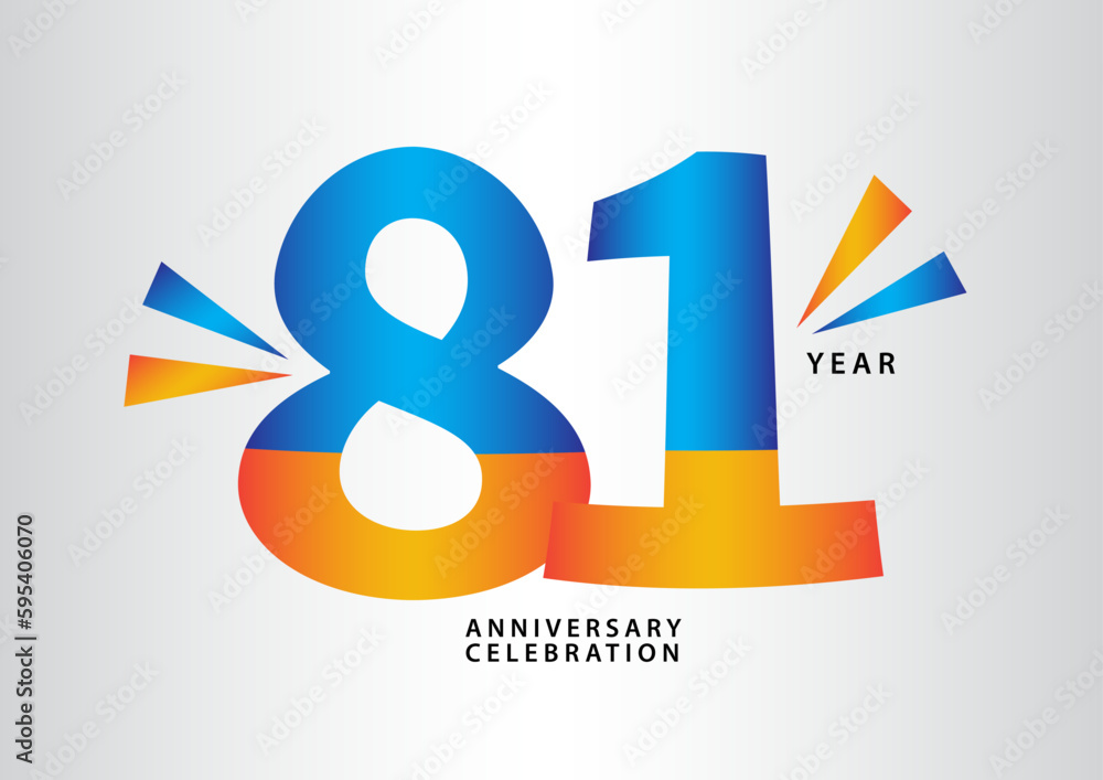 81 year anniversary celebration logotype vector, 81 number design, 81th ...
