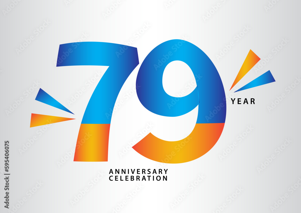 79 year anniversary celebration logotype vector, 79 number design, 79th ...