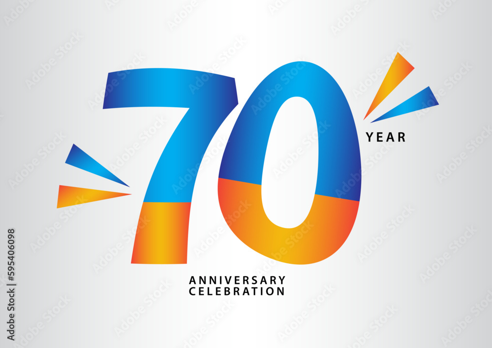 70 year anniversary celebration logotype vector, 70 number design, 70th ...