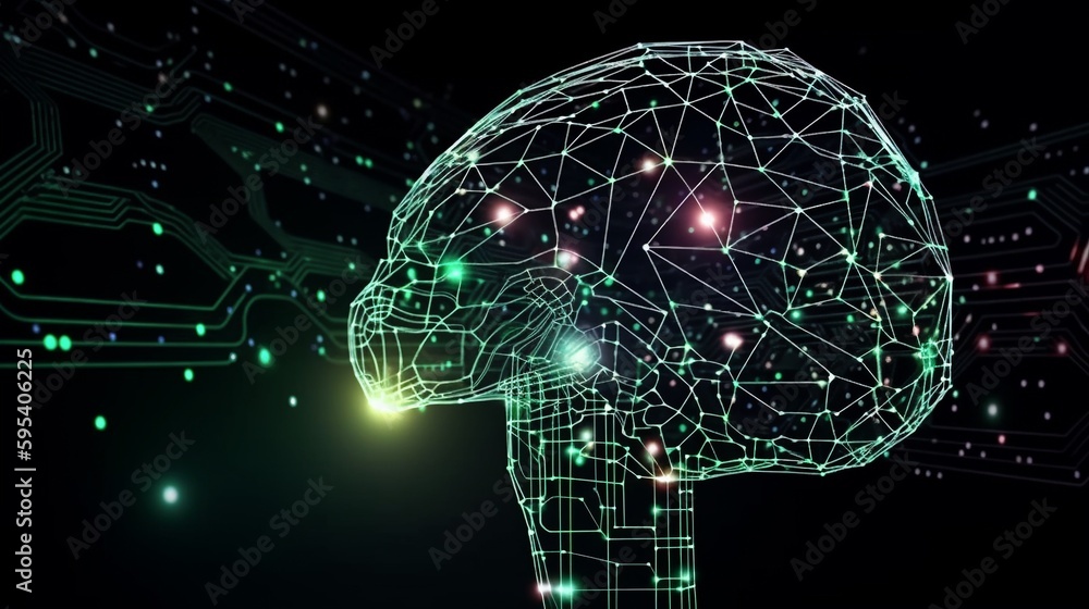 Abstract Mind Mapping Background. Brain in Space with Technology ...