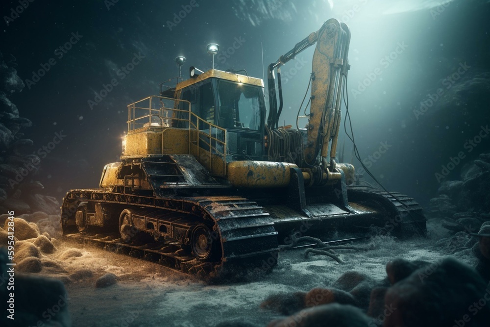 Mineral extraction from seabed via deep sea mines using mining vehicles ...