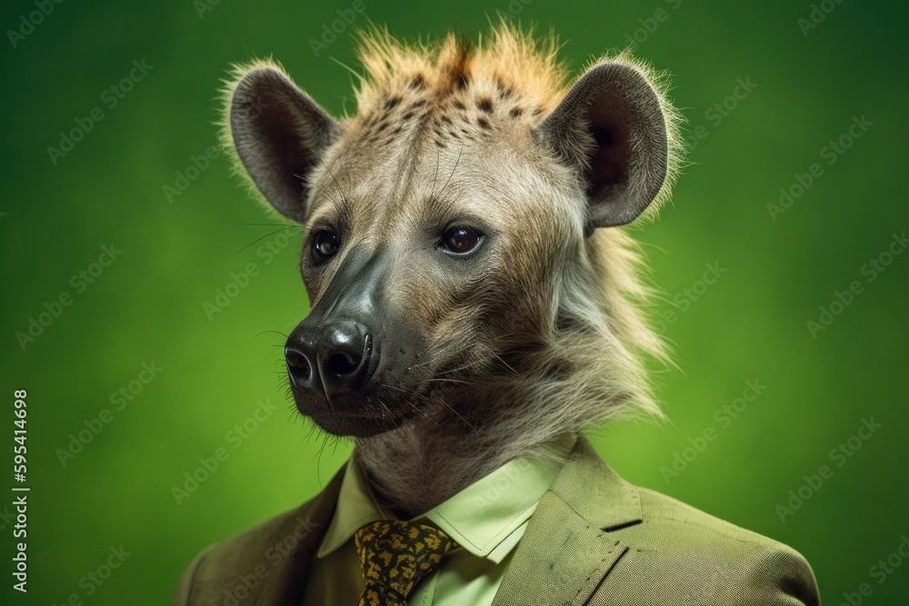 Anthropomorphic Hyena dressed in a suit like a businessman. Business ...