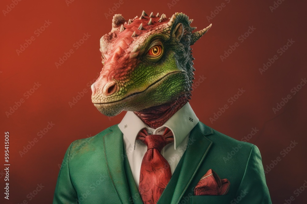 Anthropomorphic dragon dressed in a suit like a businessman. Business ...