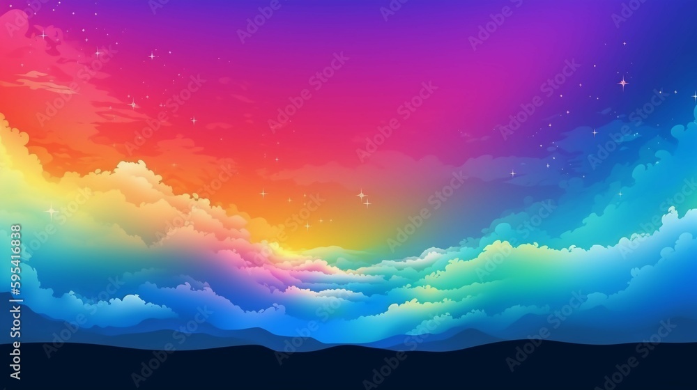 Fantasy sky gradation background material, colorful and melhenic images ...
