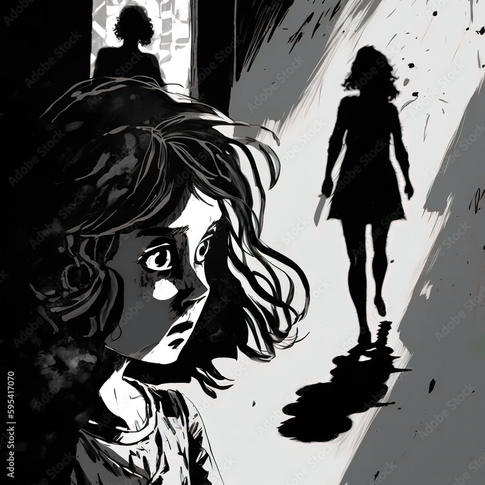 dark shadows chasing people mental health concept, depression, Anxiety ...