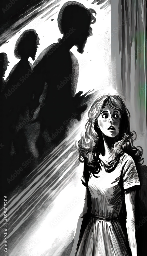 dark shadows chasing people mental health concept, depression, Anxiety ...