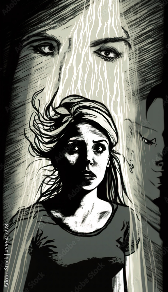 dark shadows chasing people mental health concept, depression, Anxiety ...