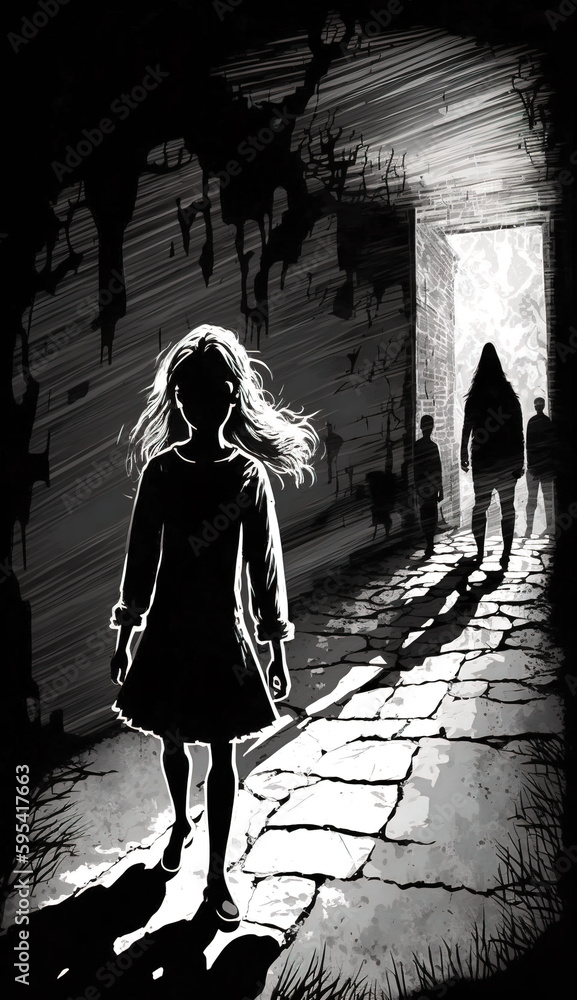 dark shadows chasing people mental health concept, depression, Anxiety ...