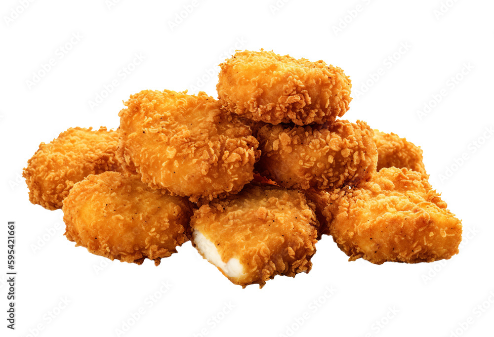 Chicken nuggets in transparent background. Generative AI. Stock ...