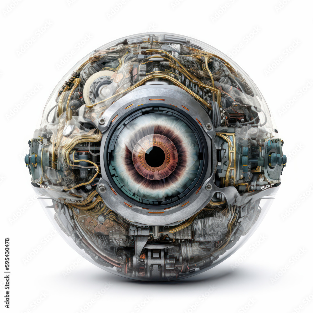 Ultimate representation of modern technology, a stylized robotic eye ...