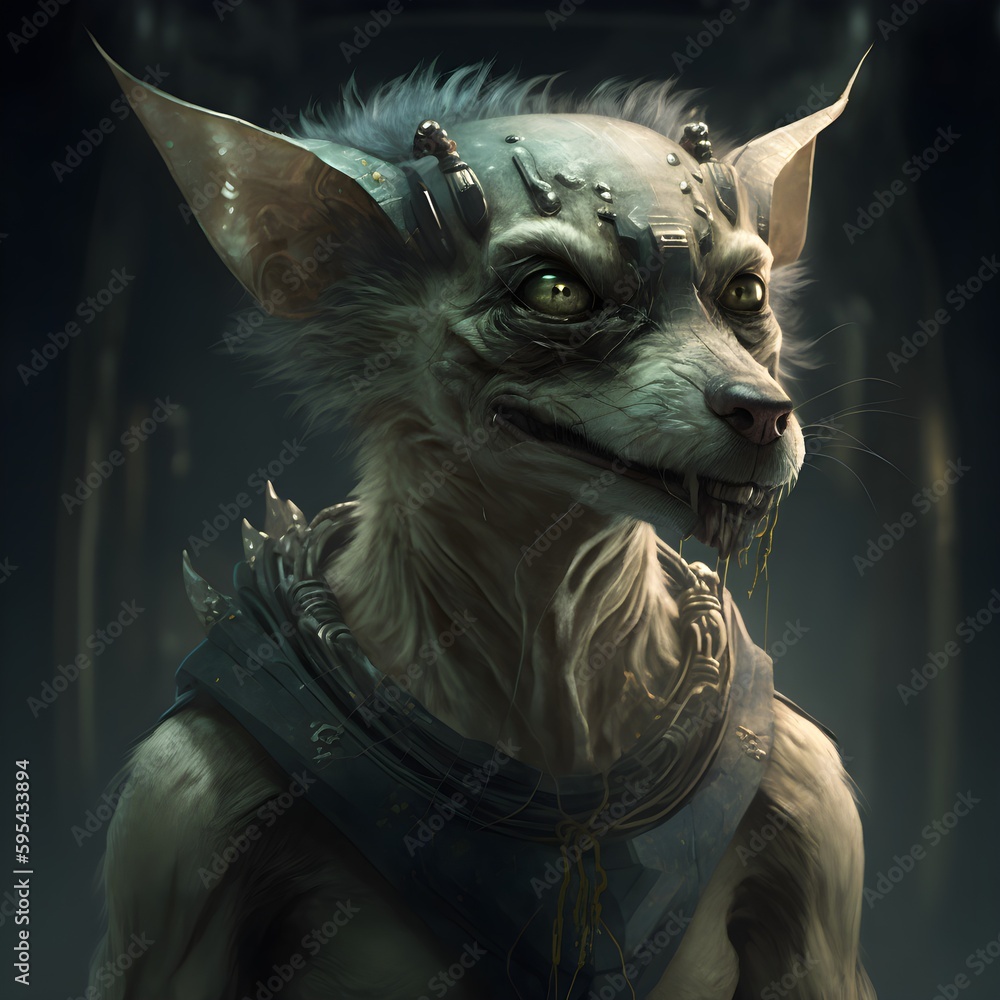 star wars style alien roaring anthropomorphic lion like creature mixed ...