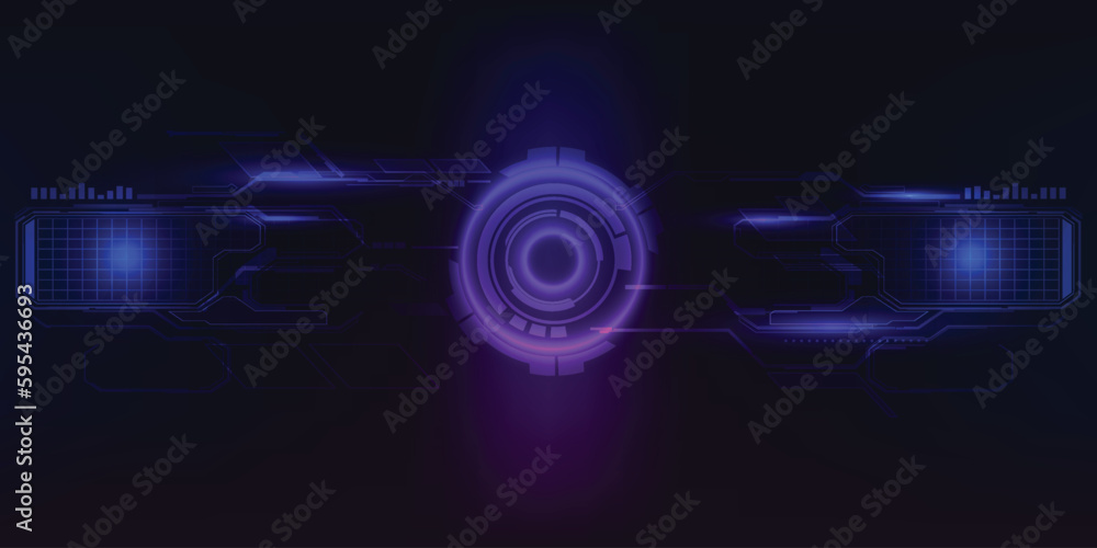 Vector illustrations of digital HUD and hi tech element.Abstract blue ...
